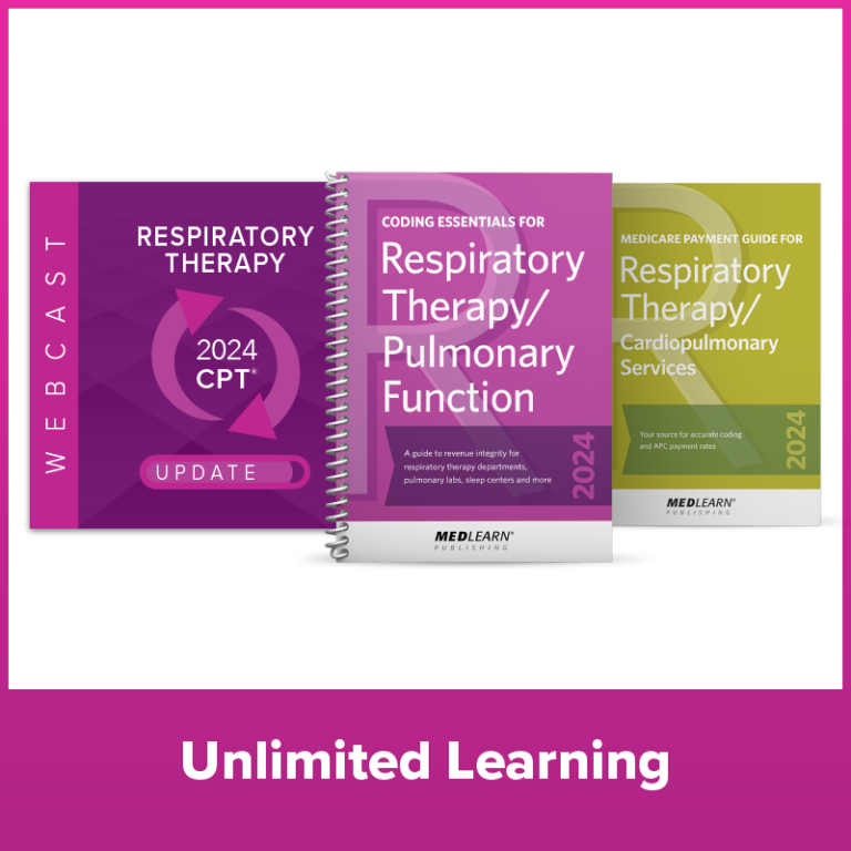 Coding Essentials for Respiratory Therapy/Pulmonary Function – MedLearn Publishing